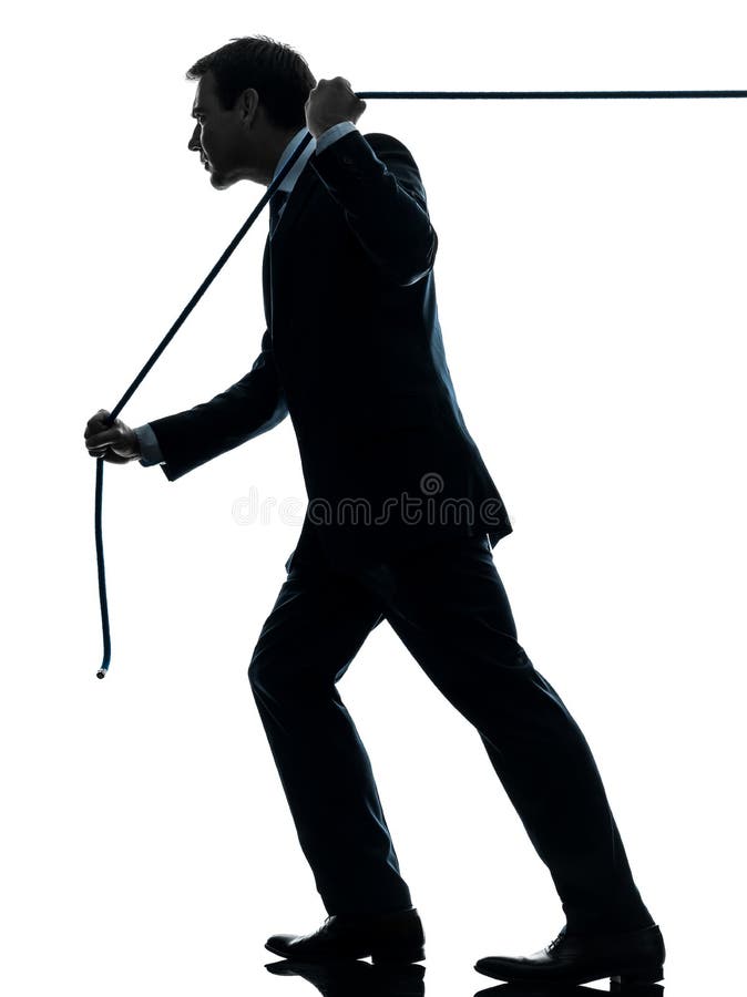 Tug War Rope Pulling Silhouette Business People Stock Photos - Free ...