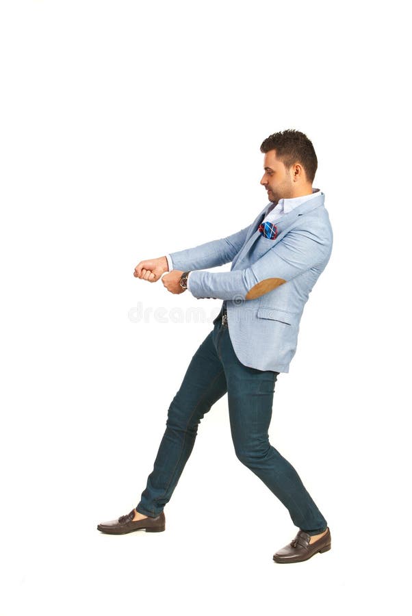 Business Man Pulling Something Stock Image - Image of executive ...