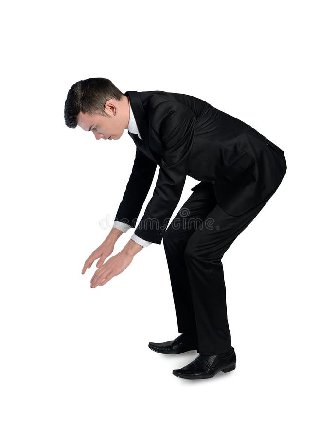 Business Man Push Something Stock Image - Image of concentrated, copy ...