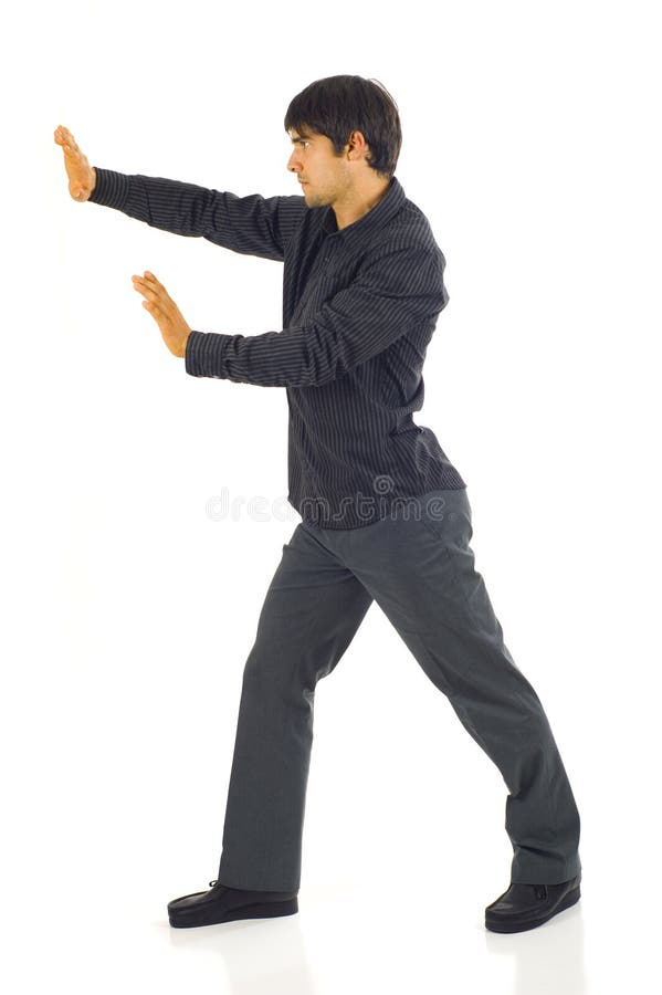 Business Man - Pushing stock image. Image of caucasian - 12272571