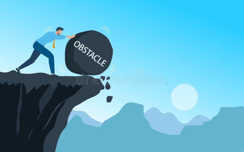 A Businessman Push the Debt Over a Cliff. Decrease, Lower, and Zero ...