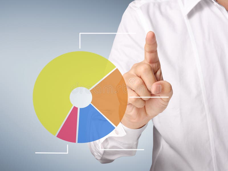 Business man pushing graph stock illustration. Illustration of hands ...