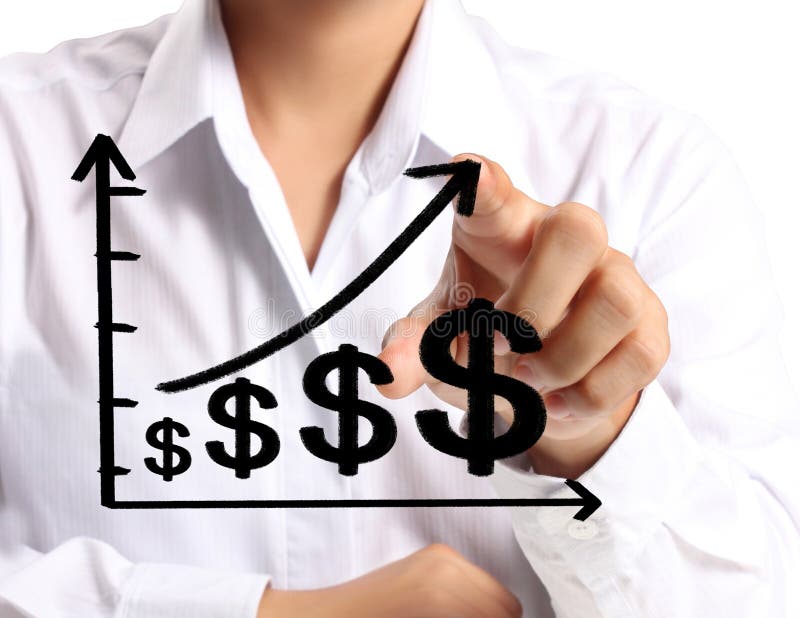 Business man pushing graph stock illustration. Illustration of chart ...