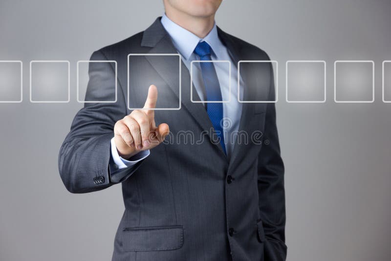 Business Man in Front of Touch Screen Stock Image - Image of holding ... Business Man in Front of Touch Screen Stock Image - Image of holding ...