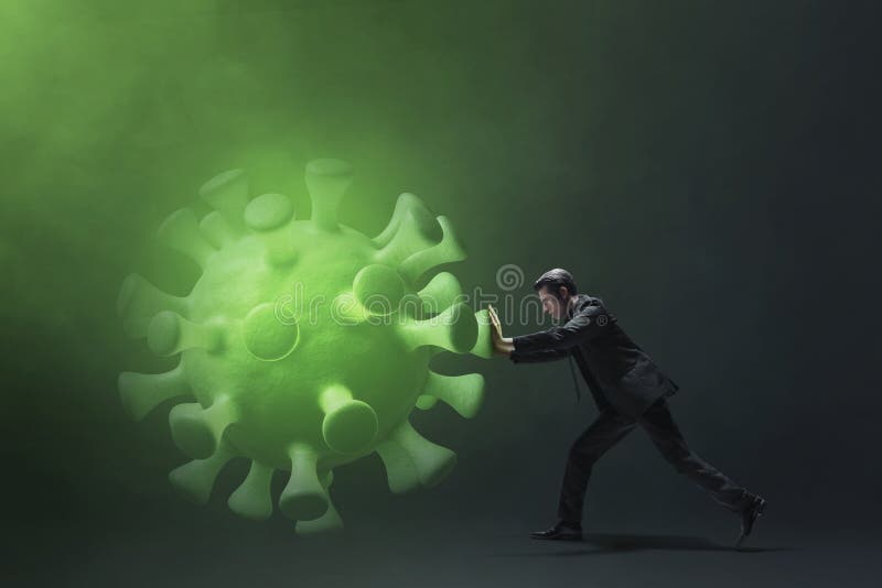 Business Man Pushing Virus 3d Illustrations Stock Illustration ...