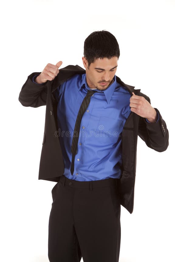 Business man put on jacket stock photo. Image of executive - 19491326