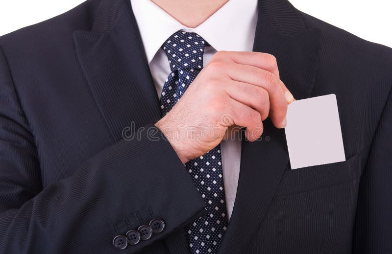 Businessman Putting Ace Card in Back Pocket. Stock Image - Image of ...