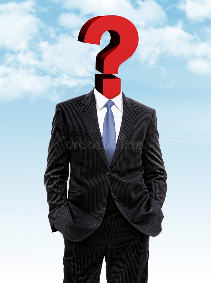Business Man with Question Mark instead of Head Stock Illustration ...