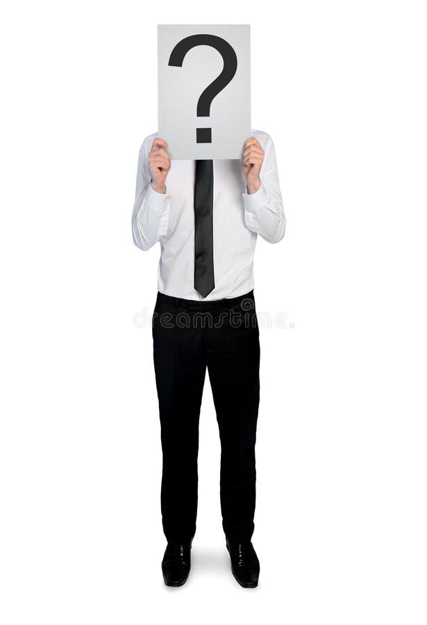 Business Man with Question Mark Stock Image - Image of body, doubt ...