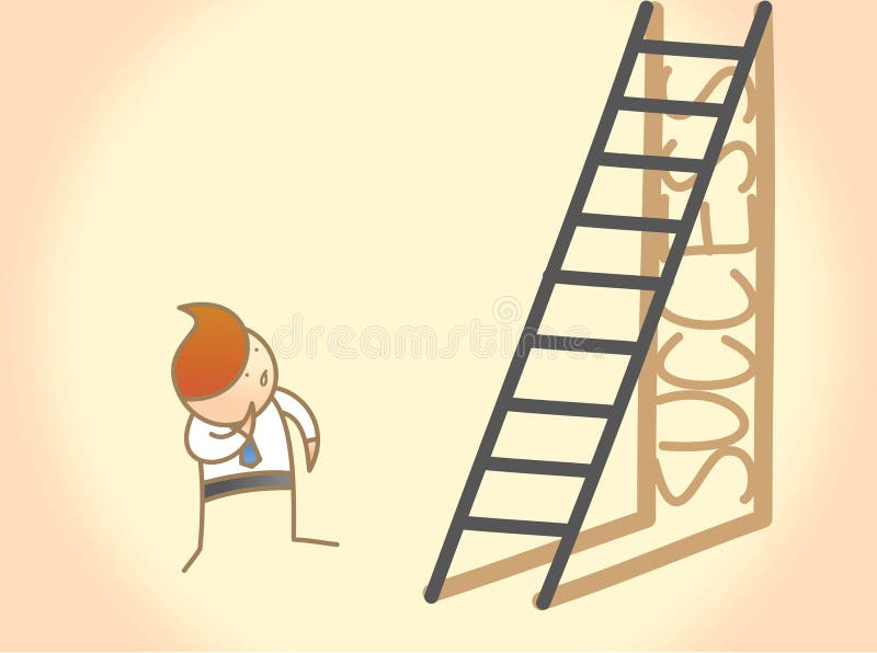 3d Man Falling from Ladder during Work Stock Illustration ...