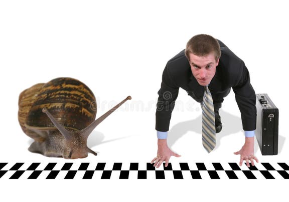 Business Man Racing Snail stock photo. Image of face, male - 2399544