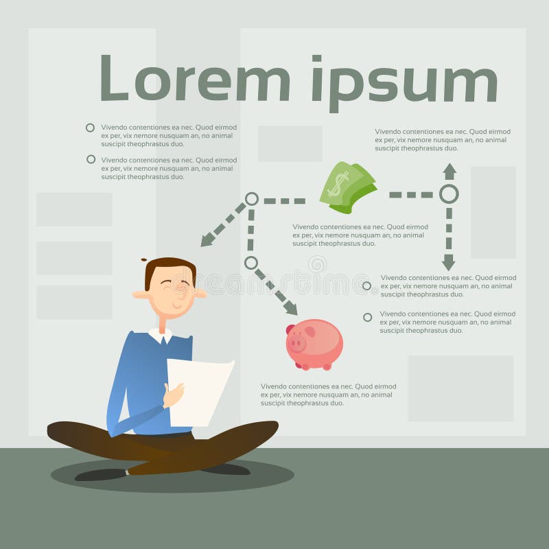 Business Man Read Document Student Study Abstract Background Stock ...