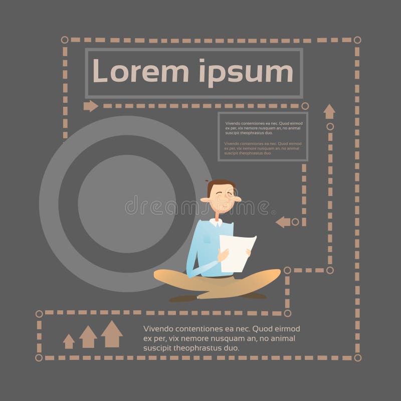 Business Man Read Document Student Study Abstract Background Stock ...