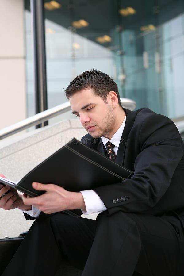 Business Man Reading stock photo. Image of style, caucasian - 4653932