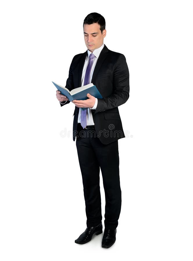 Business man reading book stock image. Image of cutout - 49404139