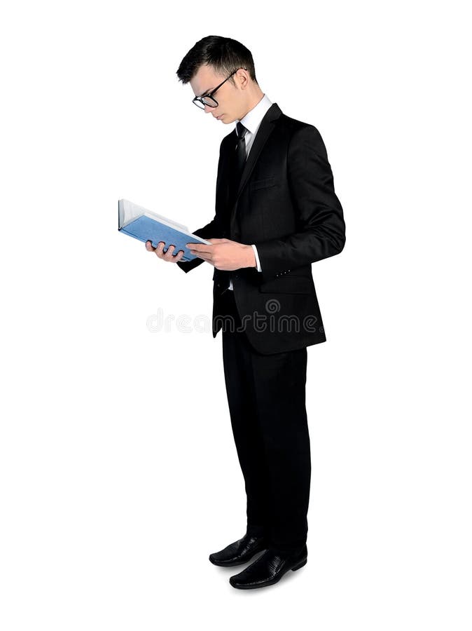 Business man reading book stock photo. Image of hold - 55935036
