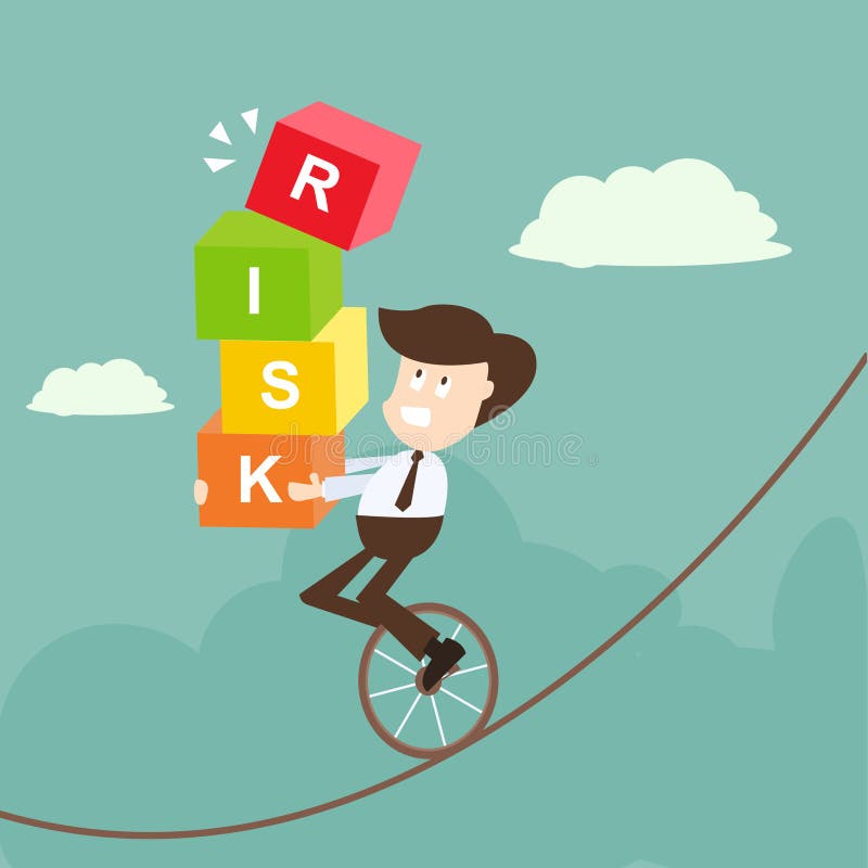 The business man and risk stock illustration. Illustration of retro ...