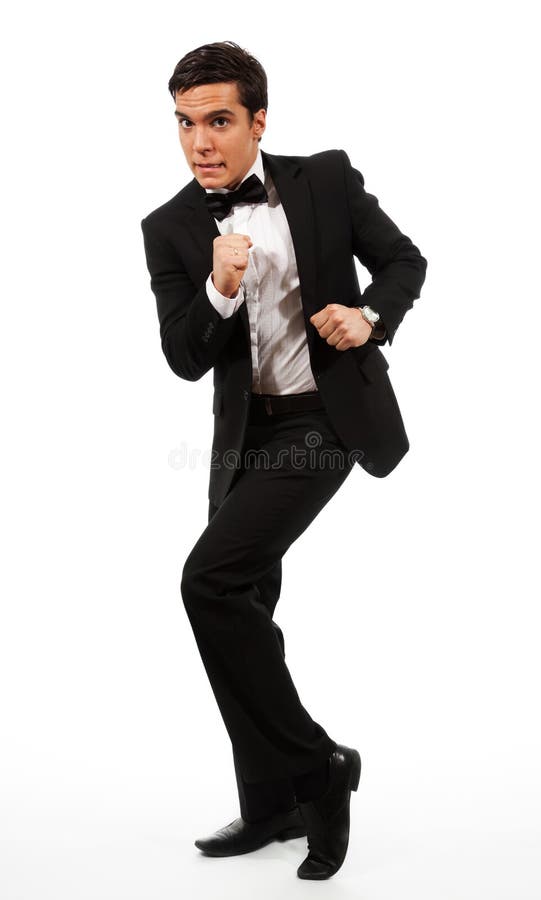 Business man run away stock image. Image of studio, portrait - 17808631