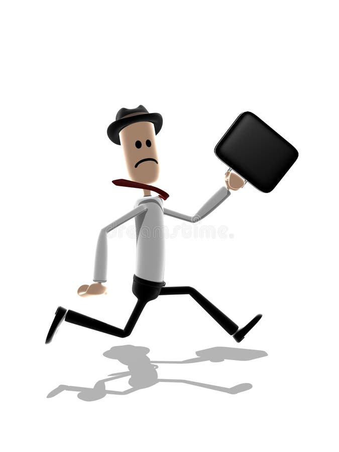 Business man running stock illustration. Illustration of worker - 2101458