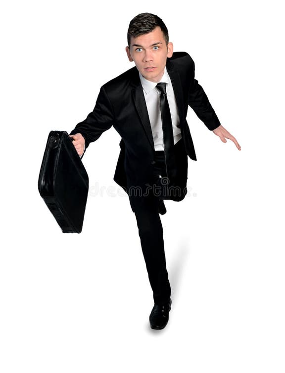 Business man running away stock photo. Image of full - 55934908