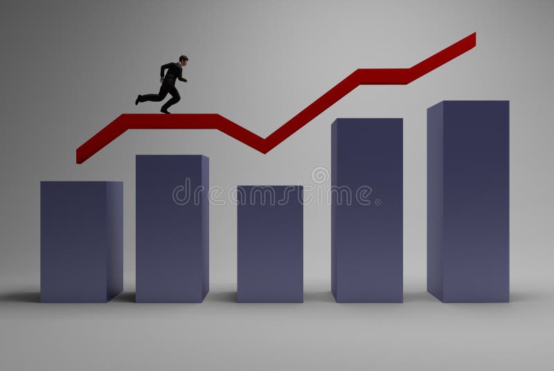 Business Man Running, Chart Stock Illustration - Illustration of ...