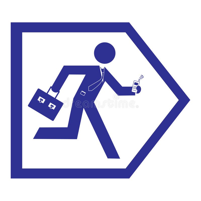 Business man running sign stock vector. Illustration of fast - 20102172