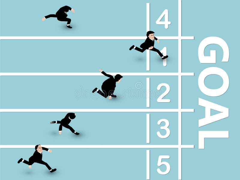 Business Man Running To Goal Stock Vector - Illustration of competition ...