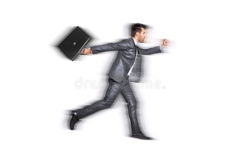 Business Man Running Very Fast for Work Stock Image - Image of money ...