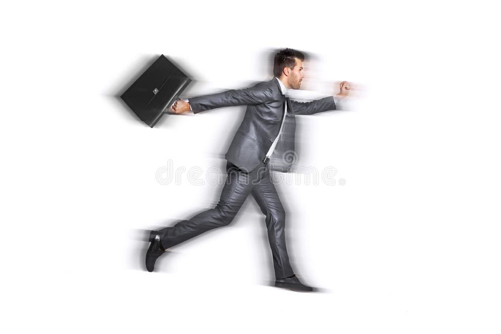 Business Man Running Very Fast for Work Stock Image - Image of money ...