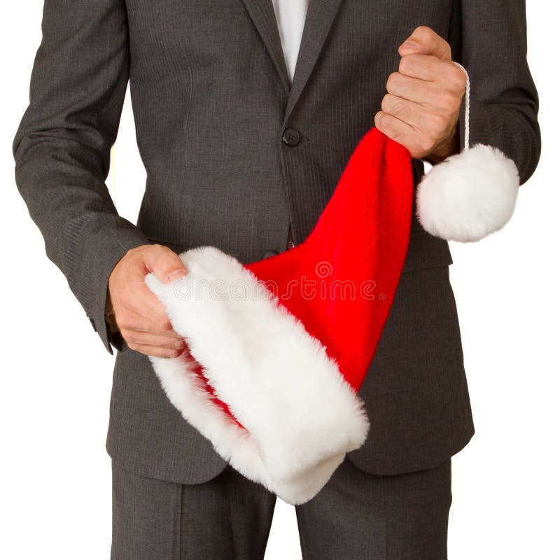 Business Man with a Santa Hat Stock Image - Image of january, culture ...
