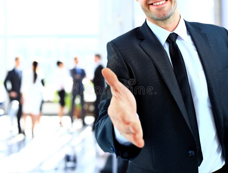 Business Man Saying Welcome Stock Photo - Image of people, executive ...