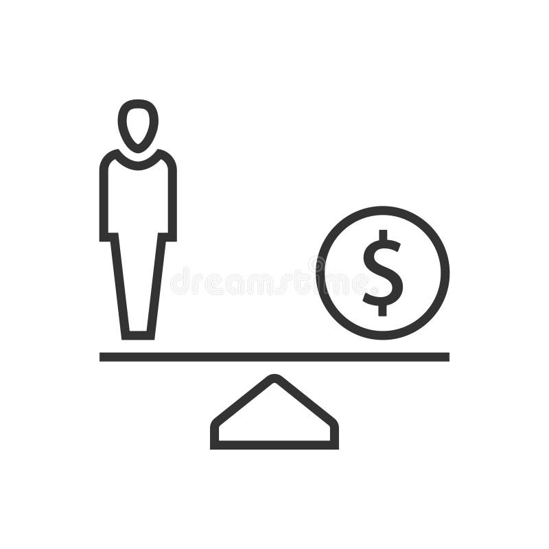 Business Man with Scale Icon Stock Illustration - Illustration of ...