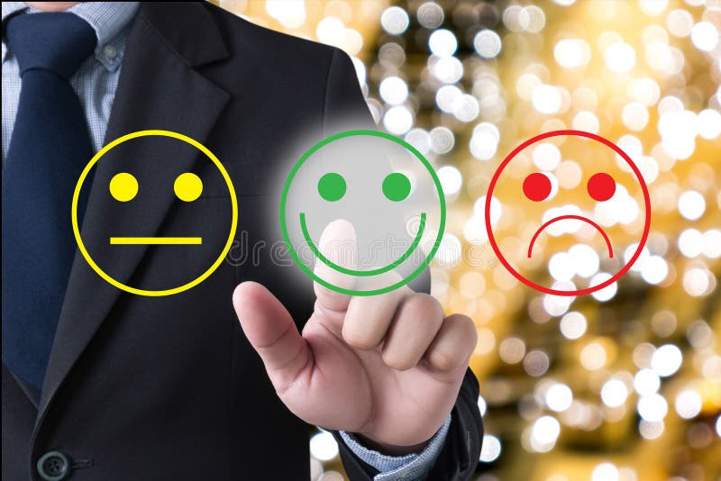 Business Man Select Happy on Satisfaction Evaluation? Stock Image ...