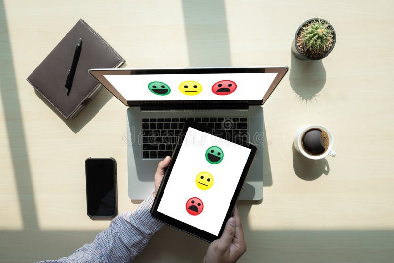 Business Man Select Happy on Satisfaction Evaluation? and Good M Stock ...