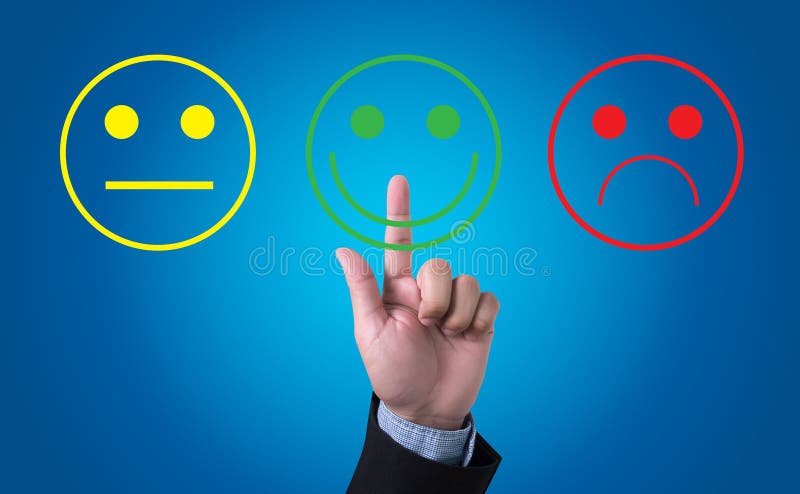 Business Man Select Happy on Satisfaction Evaluation? Stock Image ...