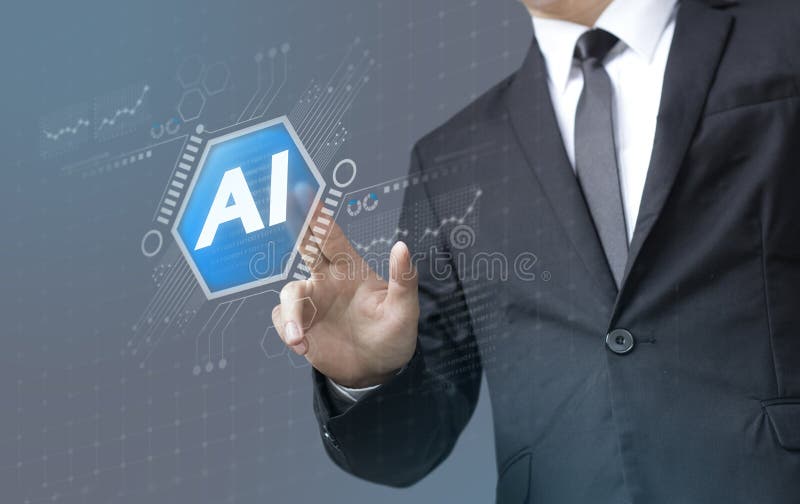 Business man select a.I stock image. Image of intelligence - 107234425