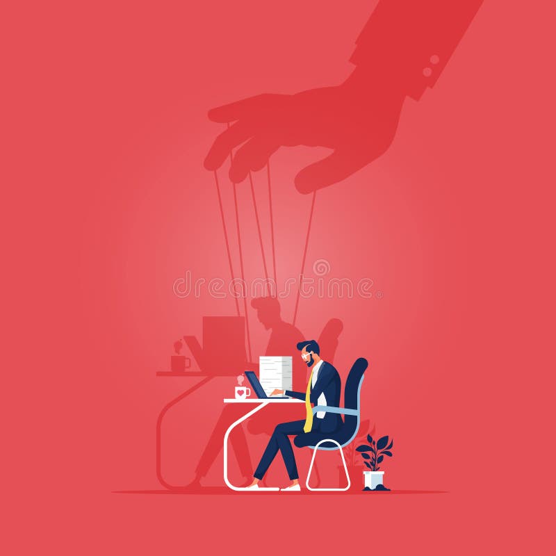 Business Man and Shadow As Puppet-Control Dictator Concept Stock Vector ...