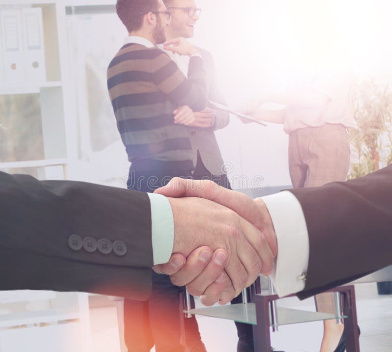 Business Man Shaking Hand To Partner Stock Photo - Image of ...