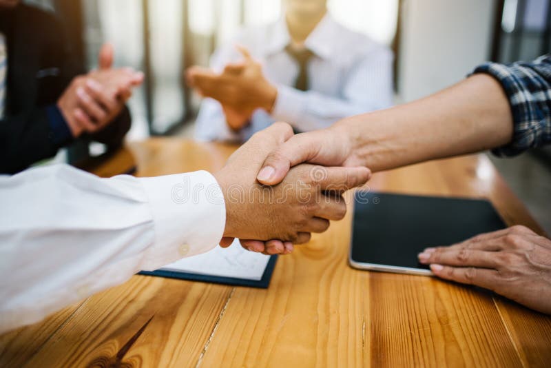 Business Man Shaking Hands To Work Corporate Meeting Stock Photo ...