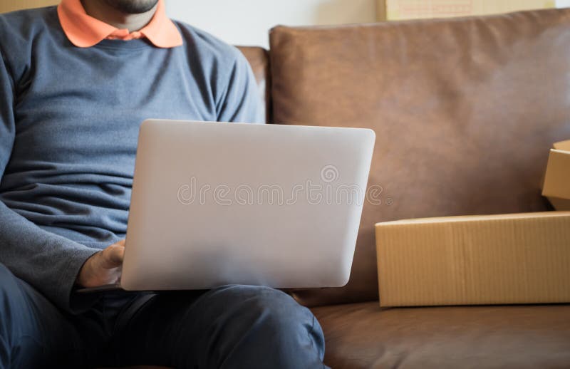 Business Man Shocking Looking at Laptop Computer Stock Photo - Image of ...