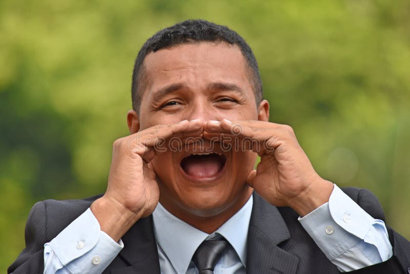 Business Man Shouting stock photo. Image of aloud, shouting - 114828678