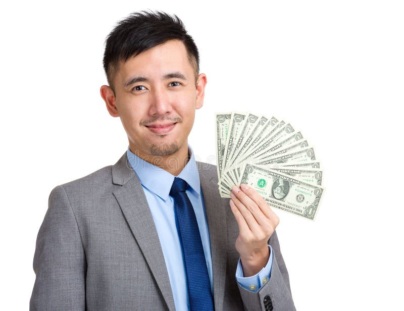 Business man show money stock image. Image of isolated - 42447179