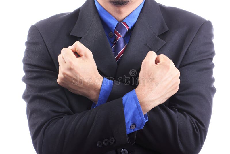 Business Man Show Protect Concept Stock Photo - Image of paper, single ...
