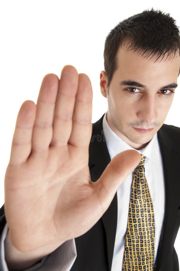 Business Man Show Stop Sign Stock Photo - Image of stop, caucasian ...