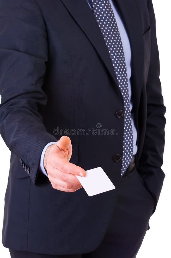 Businessman Showing Blank Card. Stock Image - Image of calling ...