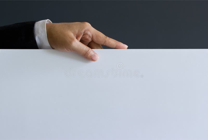 Business Man Showing Blank Text, Signboard Stock Photo - Image of sale ...