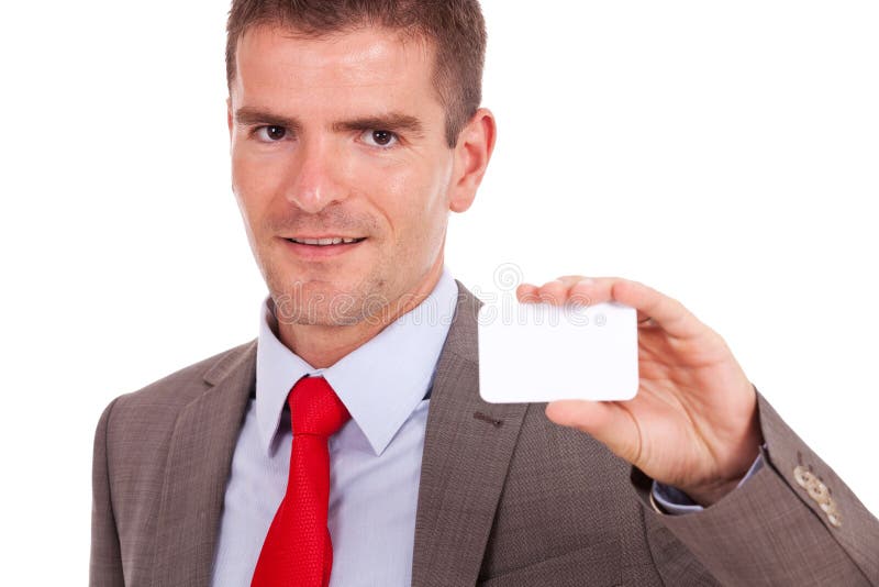 Business man showing card stock image. Image of manager - 27572917