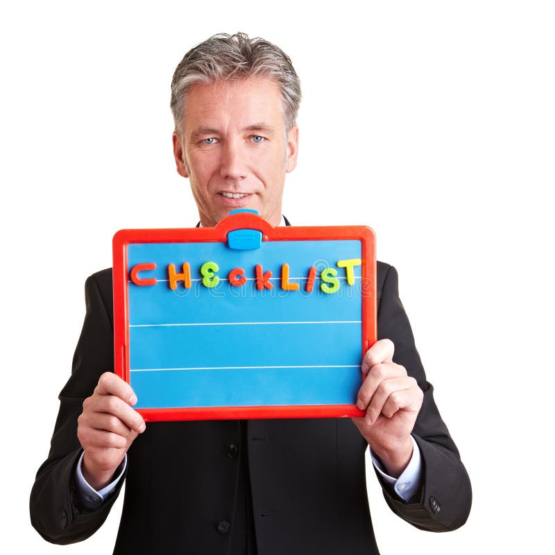 Business Man Showing Checklist Stock Photo - Image of checklist ...