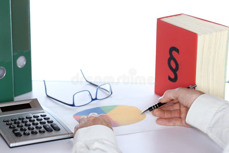 Business-man is Showing a Diagram Stock Photo - Image of calculator ...