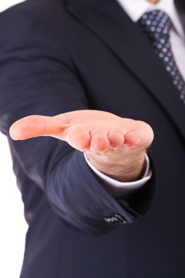 Businessman Showing Empty Hand. Stock Photo - Image of occupation, pass ...